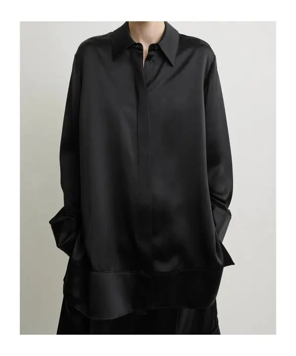 TOTEME Soft Tuxedo Shirt - Black