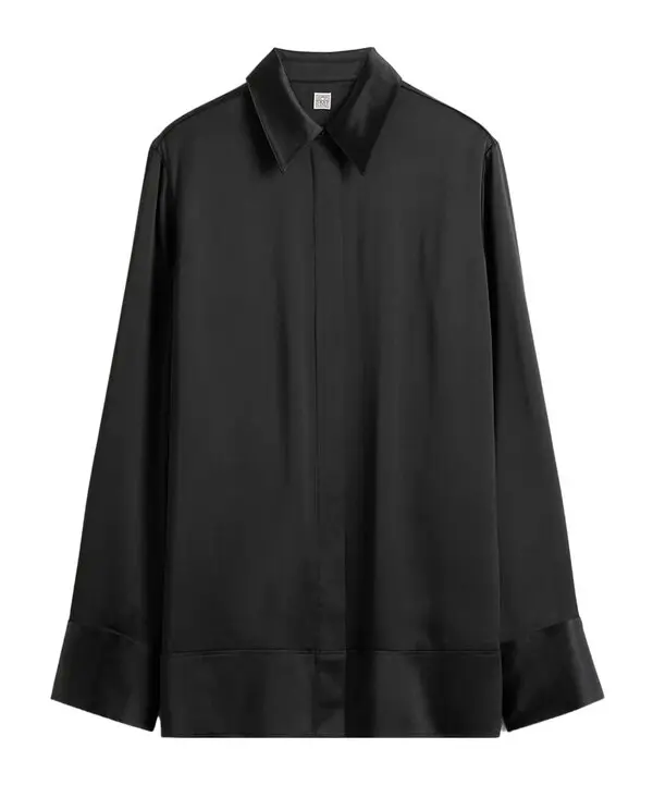 TOTEME Long-sleeved Tuxedo Shirt - Black