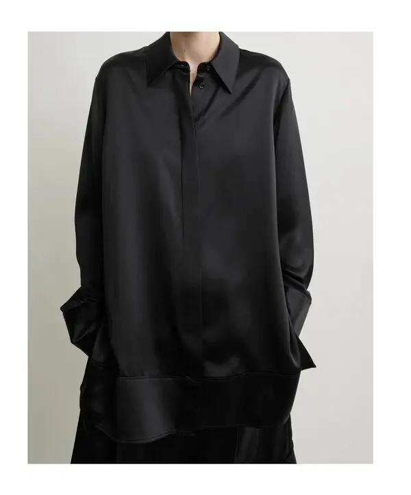 TOTEME Long-sleeved Tuxedo Shirt - Black