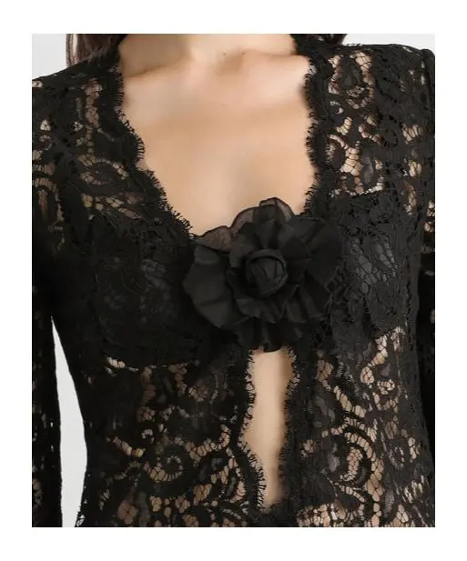 Dolce & Gabbana Lace Floral Detail Mini Dress