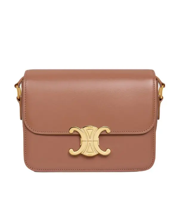 Celine Teen Triomphe Bag In Shiny Calfskin - Brown