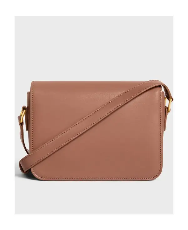 Celine Teen Triomphe Bag In Shiny Calfskin - Brown