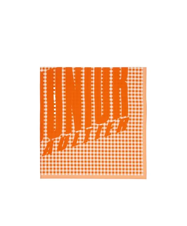 JEAN PAUL GAULTIER Checkered Square Scarf - Orange