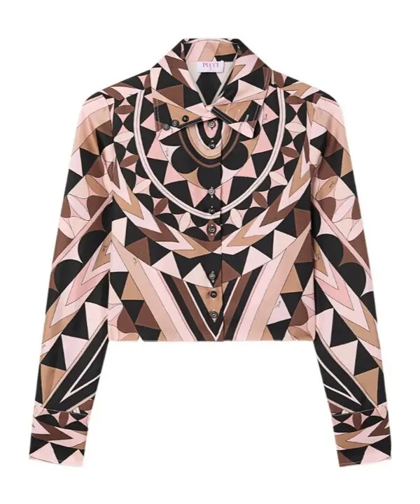 Emilio Pucci Geometric Print Cropped Shirt