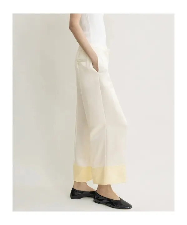 TOTEME Wide-leg Satin Drawstring Trousers - White