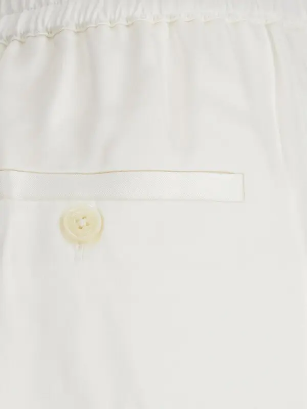 TOTEME Wide-leg Satin Drawstring Trousers - White