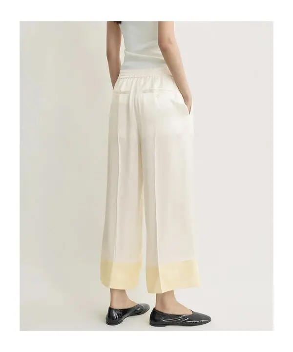 TOTEME Wide-leg Satin Drawstring Trousers - White