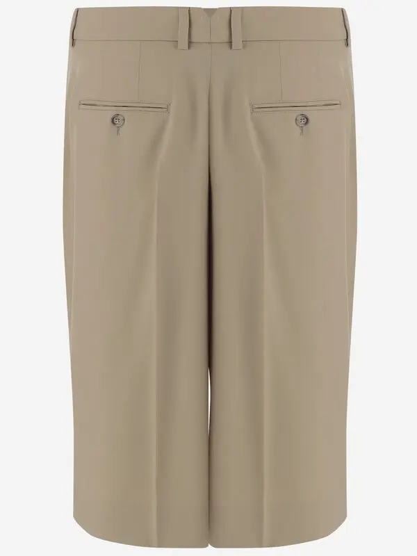 AMI Paris Belt-loop Pleated Shorts - Beige