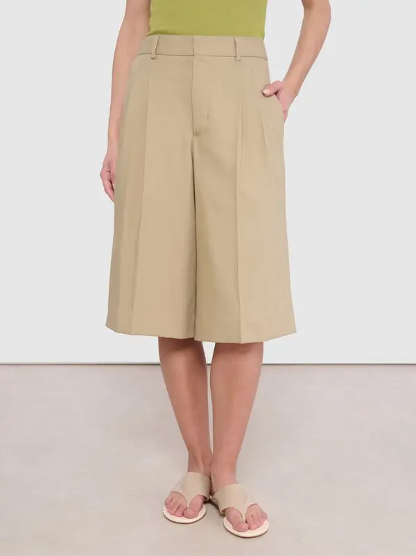 AMI Paris Belt-loop Pleated Shorts - Beige