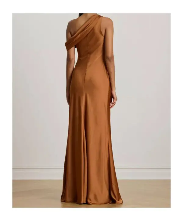 Ralph Lauren Asymmetrical Off-shoulder Gown