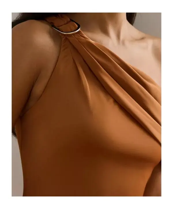 Ralph Lauren Asymmetrical Off-shoulder Gown