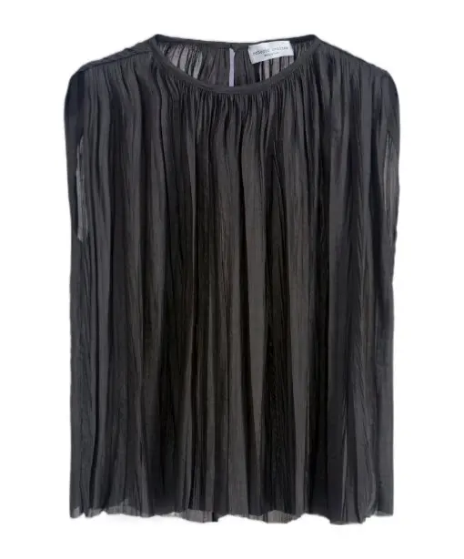 ROBERTO COLLINA Pleated High Neck Top