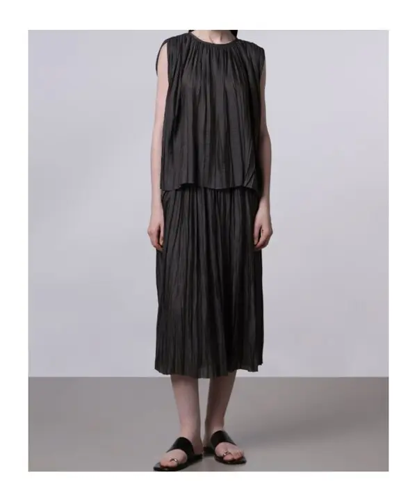 ROBERTO COLLINA Pleated High Neck Top