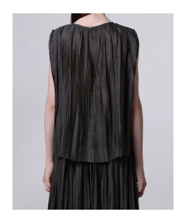 ROBERTO COLLINA Pleated High Neck Top