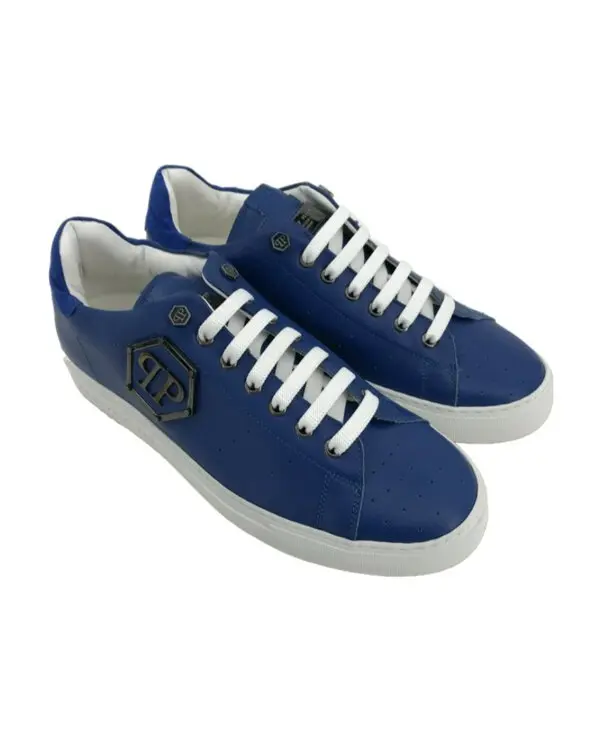 Philipp Plein Logo Detail Lace-up Sneakers - Blue