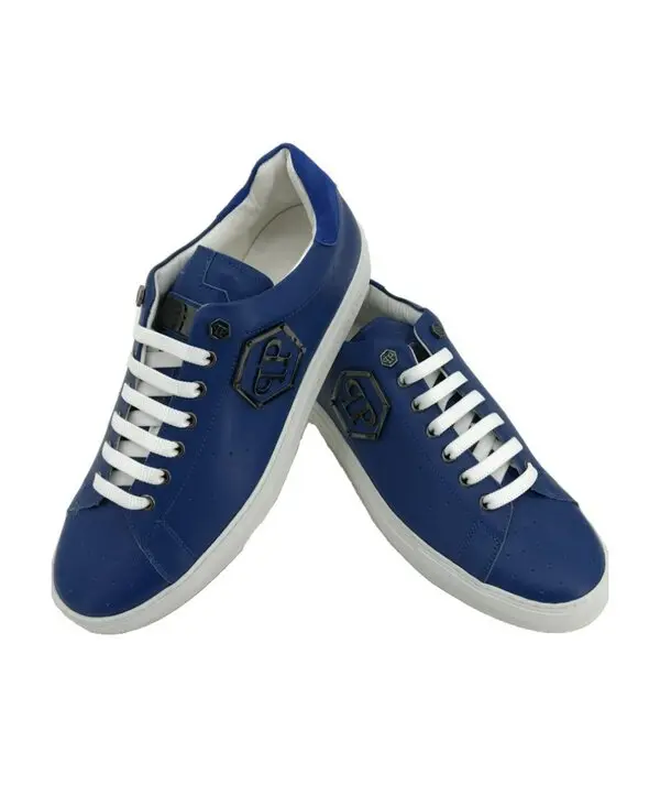 Philipp Plein Logo Detail Lace-up Sneakers - Blue