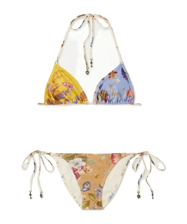 Zimmermann Patience Spliced Tri Bikini - Multicolor