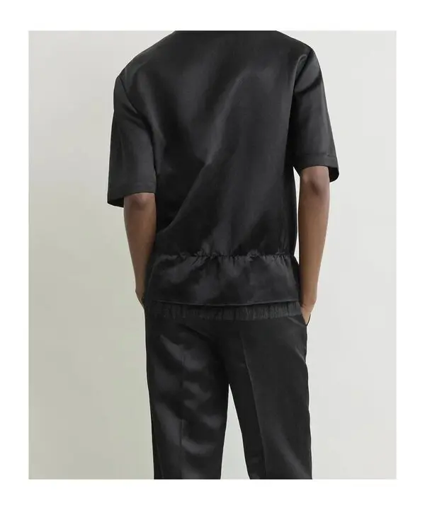 TOTEME V-neck Short Sleeve Top With Gathered Waist