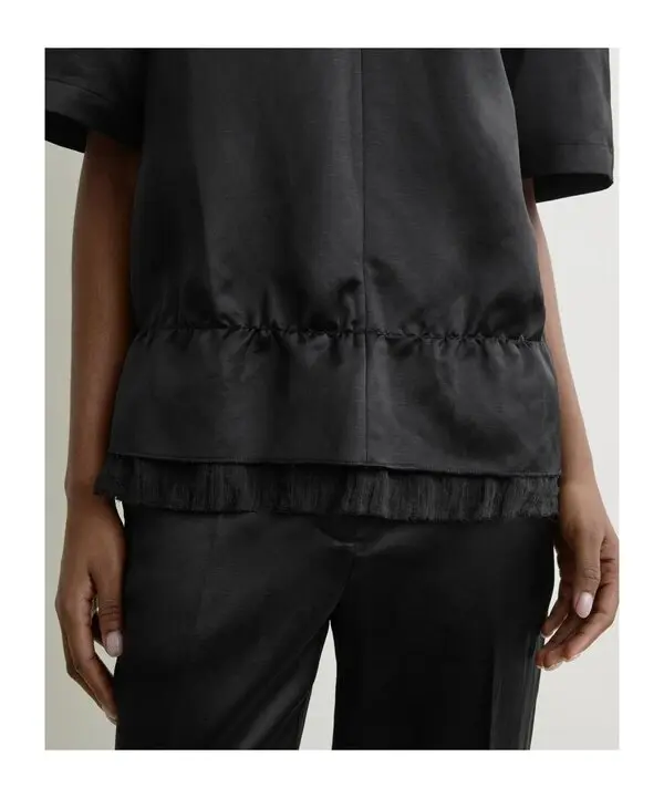 TOTEME V-neck Short Sleeve Top With Gathered Waist