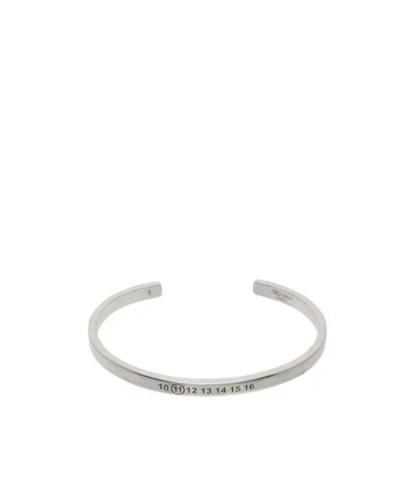 MAISON MARGIELA Engraved Open Bracelet - Semi-matte Silver