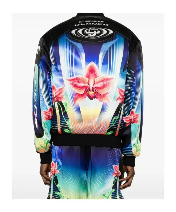 Casablanca Floral-printed Zip-up Bomber Jacket
