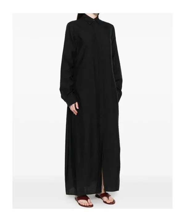 TOTEME Long-sleeved Maxi Dress With Slit Detail - Black
