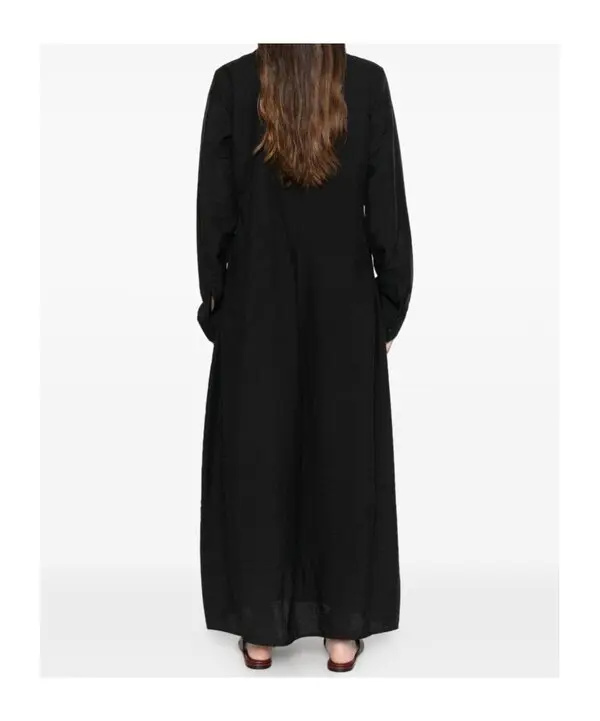TOTEME Long-sleeved Maxi Dress With Slit Detail - Black