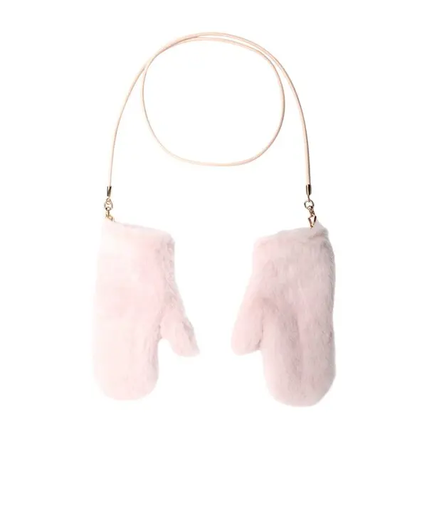 Max Mara Teddy Strap Mittens - Pink