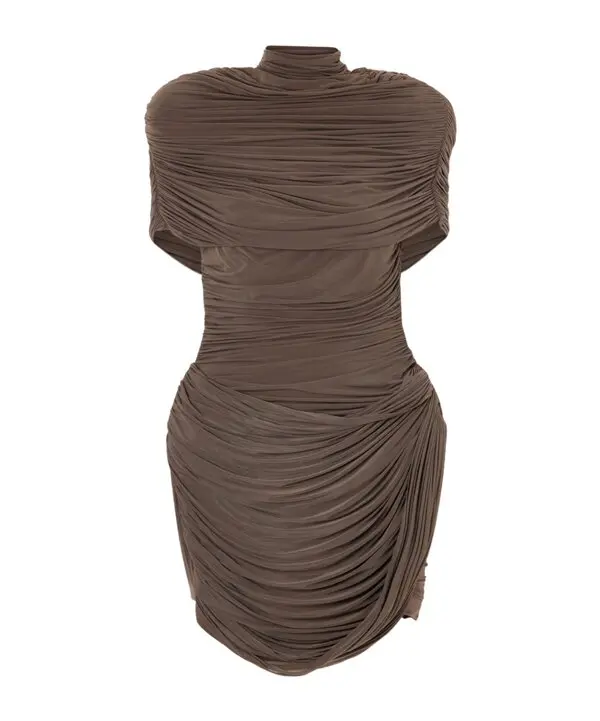 Magda Butrym Draped High Neck Dress