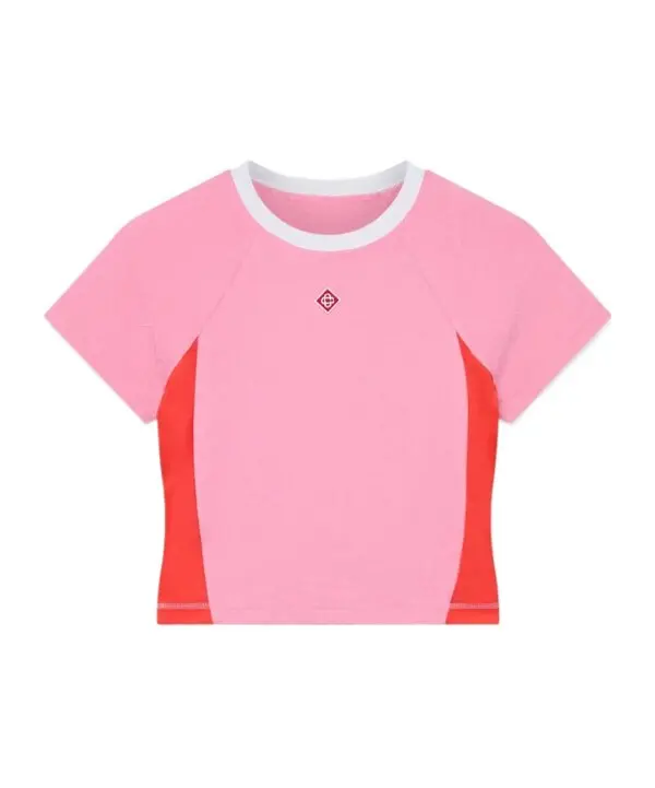 Casablanca Cropped T-shirt With Open Back And Letter Print