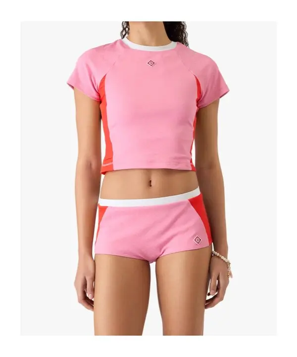 Casablanca Cropped T-shirt With Open Back And Letter Print