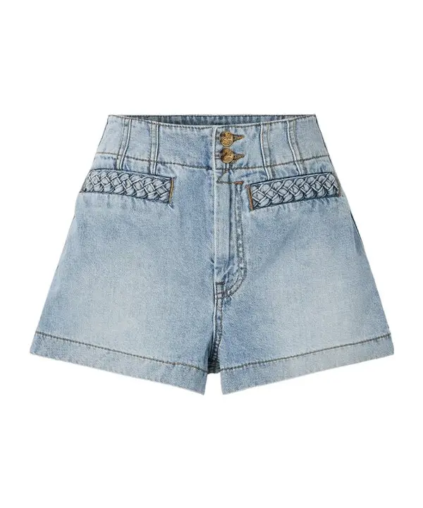 Zimmermann Skylark Shorts - Light Denim Blue