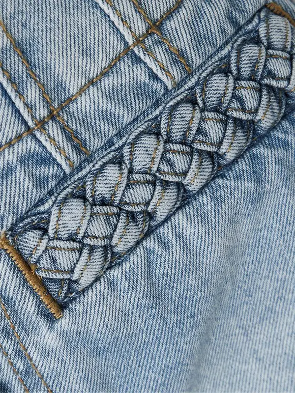 Zimmermann Skylark High-waisted Denim Shorts - Light Denim Blue