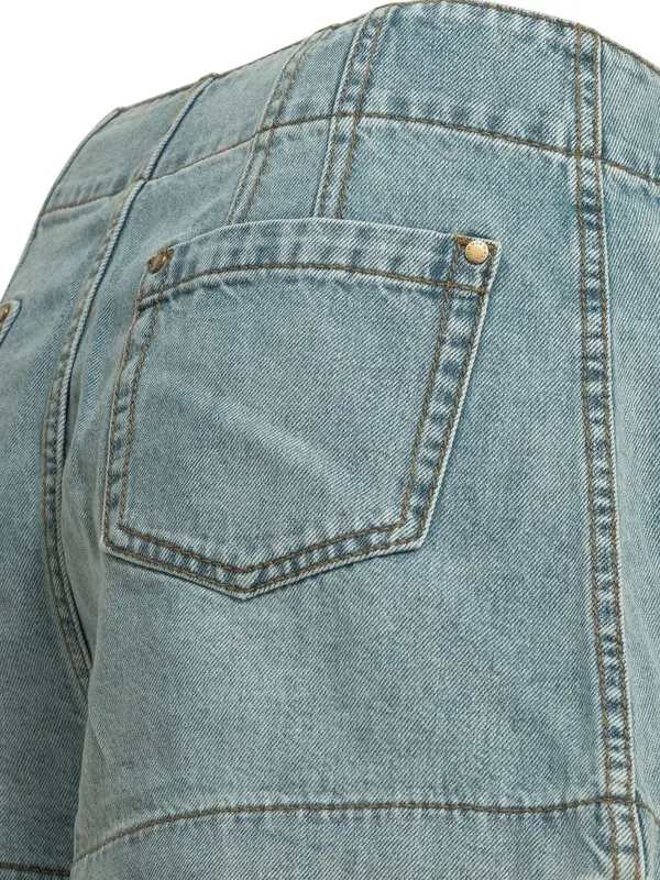 Zimmermann Skylark High-waisted Denim Shorts - Light Denim Blue
