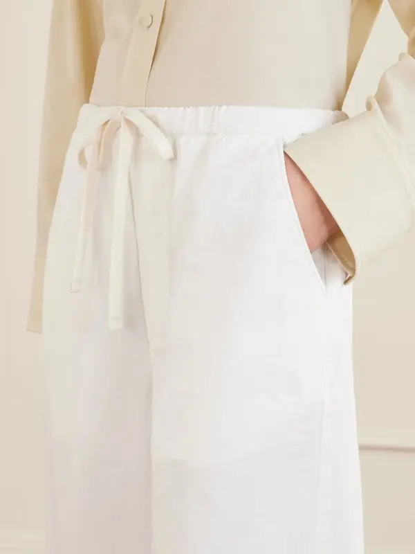 Citizens Of Humanity Aurora Cotton And Linen-blend Wide-leg Pants - Cream