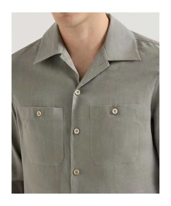 Brunello Cucinelli Pocket Detailed Easy Fit Shirt