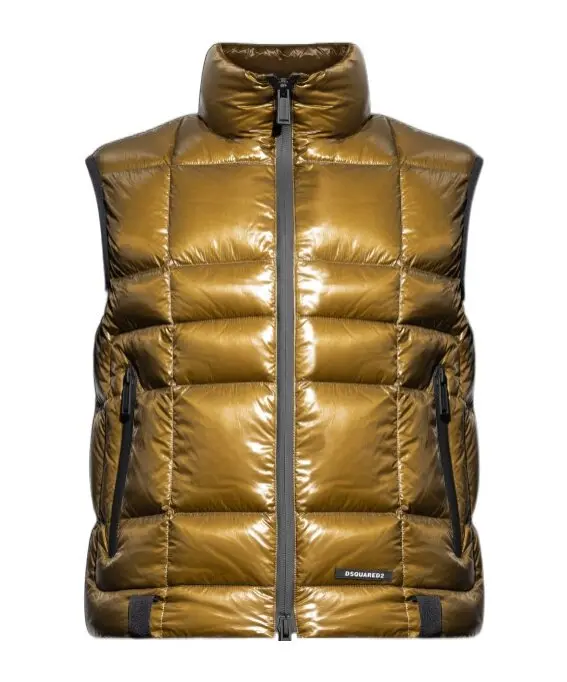 Dsquared2 Quilted Stand Collar Down Gilet - Brown