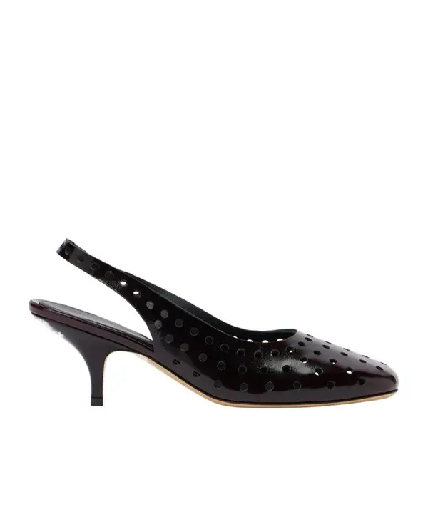 Dries Van Noten Perforated Leather Slingback Pumps - Black
