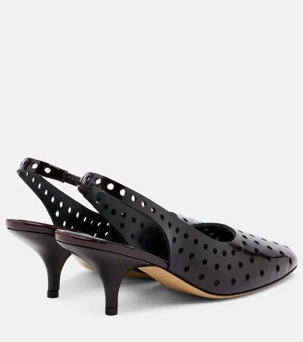 Dries Van Noten Perforated Leather Slingback Pumps - Black