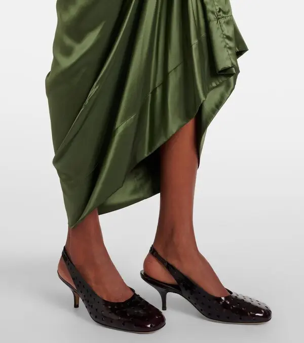 Dries Van Noten Perforated Leather Slingback Pumps - Black
