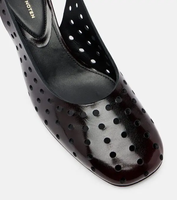 Dries Van Noten Perforated Leather Slingback Pumps - Black