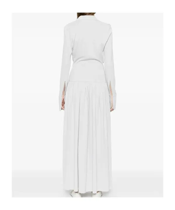 AYA MUSE V-neck Long Sleeve Pleated Maxi Dress
