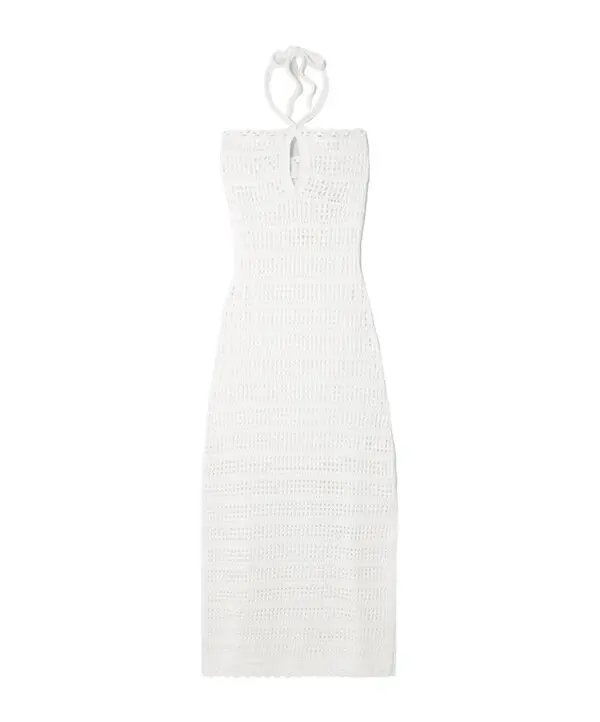 Simkhai Crocheted Halterneck Maxi Dress With Keyhole Cutout - Ivory