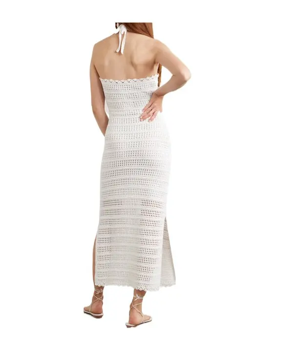 Simkhai Crocheted Halterneck Maxi Dress With Keyhole Cutout