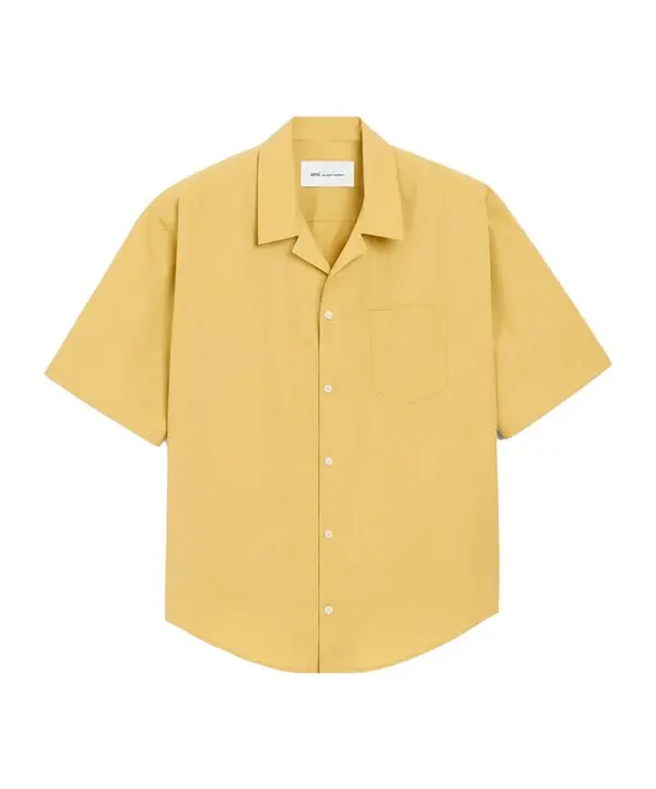 AMI Paris Short-sleeved Curved Hem Shirt