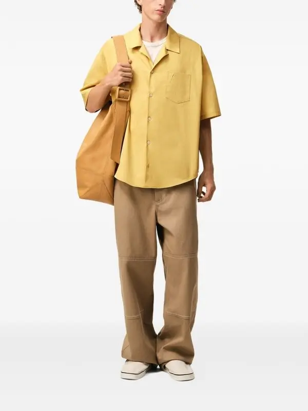 AMI Paris Short-sleeved Curved Hem Shirt