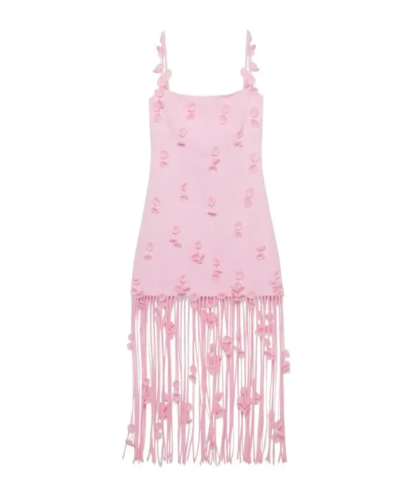 Simkhai Juliana Floral Fringed Midi Dress - Tulip