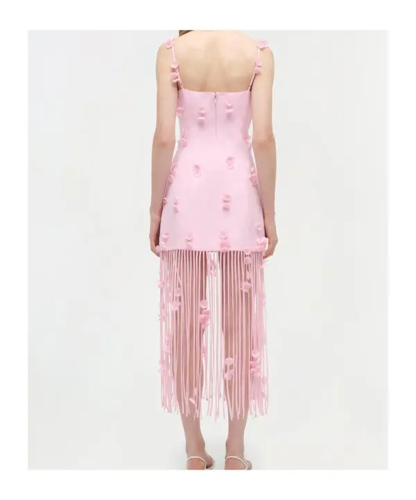 Simkhai Juliana Floral Fringed Midi Dress - Tulip