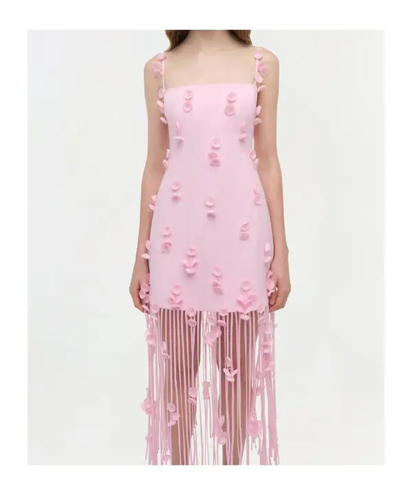 Simkhai Juliana Floral Fringed Midi Dress - Tulip
