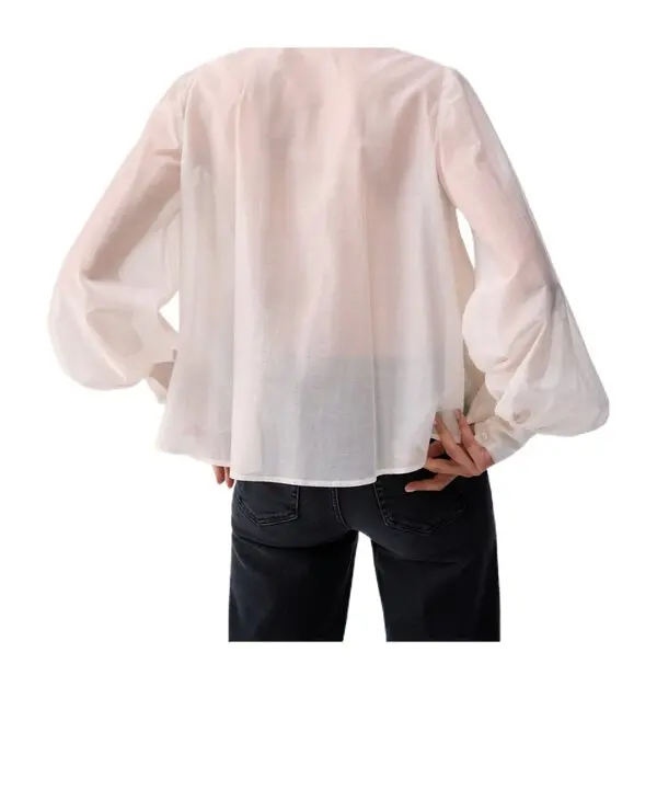 Liu Jo Embellished Mandarin Collar Shirt - White